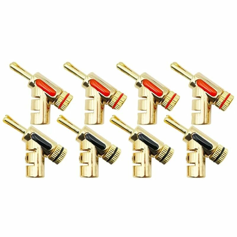8 шт. 24-каратного золота с замком 45 градусов, высокопроизводительные разъемы типа «банан», аудиоразъем типа «банан» для кабеля динамика