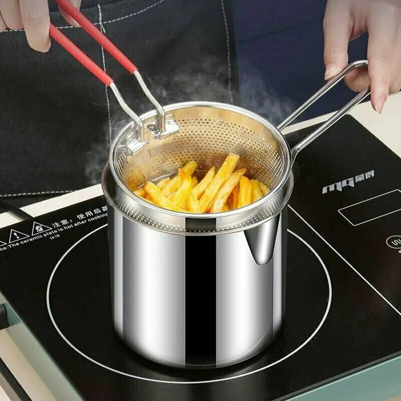 Кастрюля-фритюрница F619, нержавеющая сталь, антипригарное покрытие, с ситом