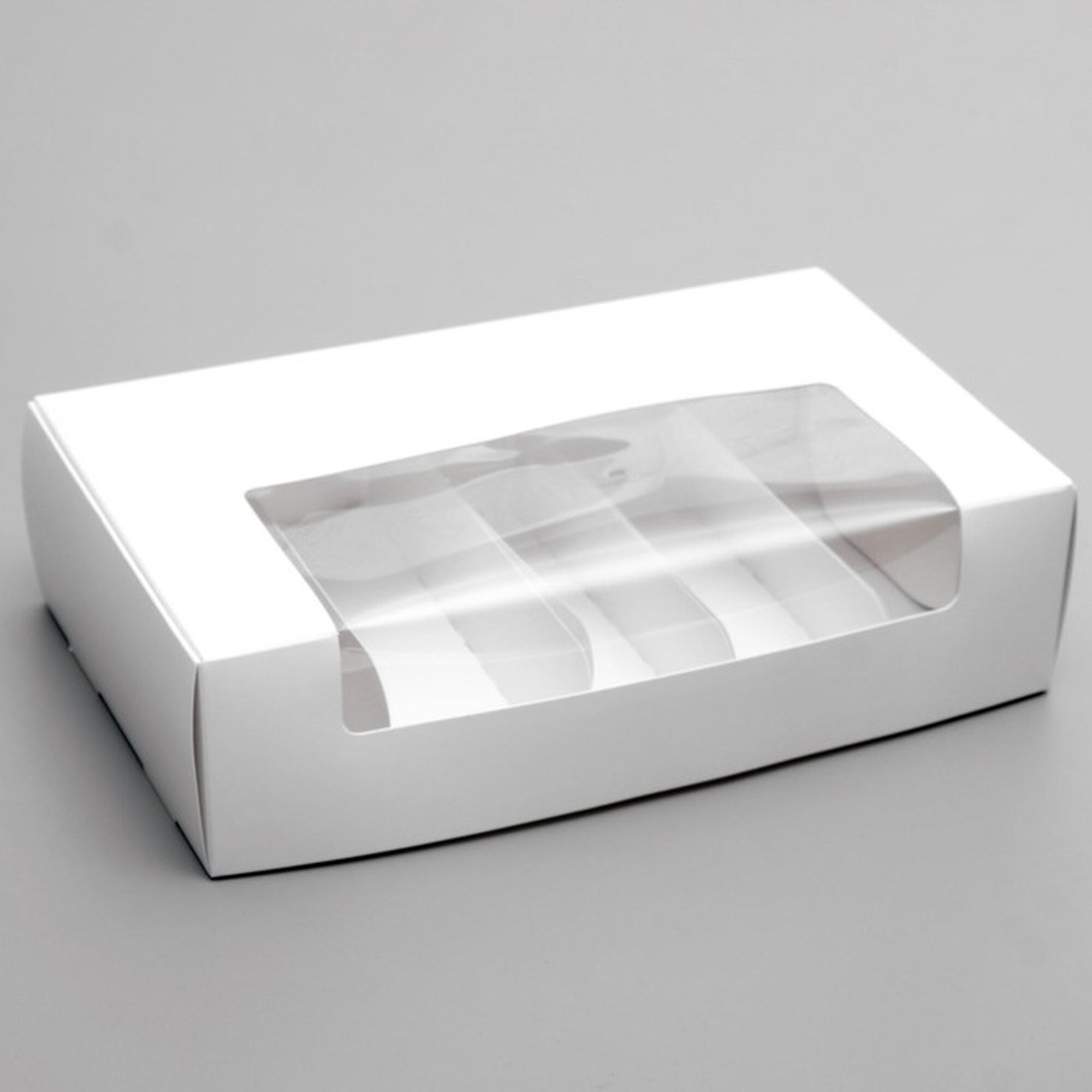 Подарочная коробка Upak Land, для эклеров, термостойкая, влагостойкая, белая