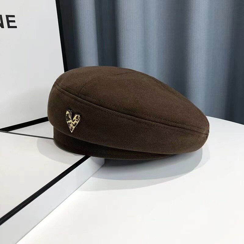 Берет "Painter Hat", женский, универсальный, черный, красный, восьмиугольный