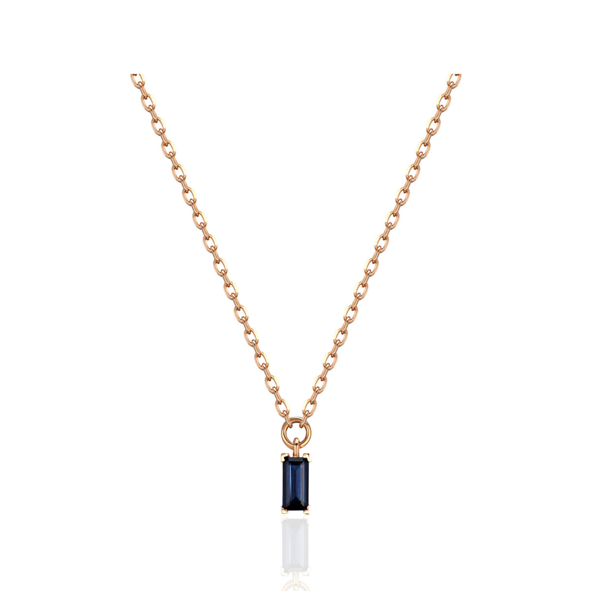 Колье, красное золото, 585 проба, сапфир