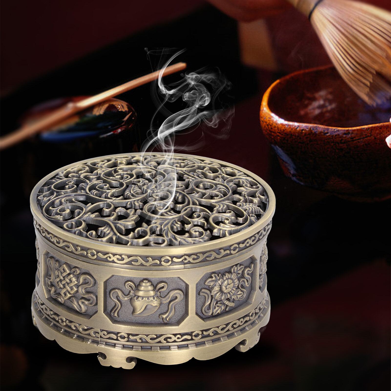 Подставка для благовоний, медная ароматическая горелка, украшение для дома, украшение для внутреннего храма