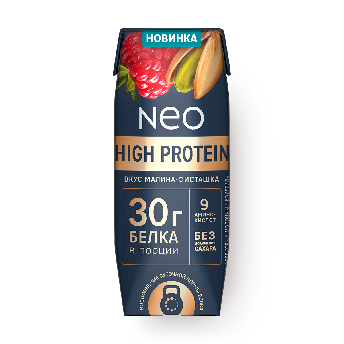Коктейль молочный Neo High Protein, малина-фисташка, 11,6 г белка, 68,2 ккал