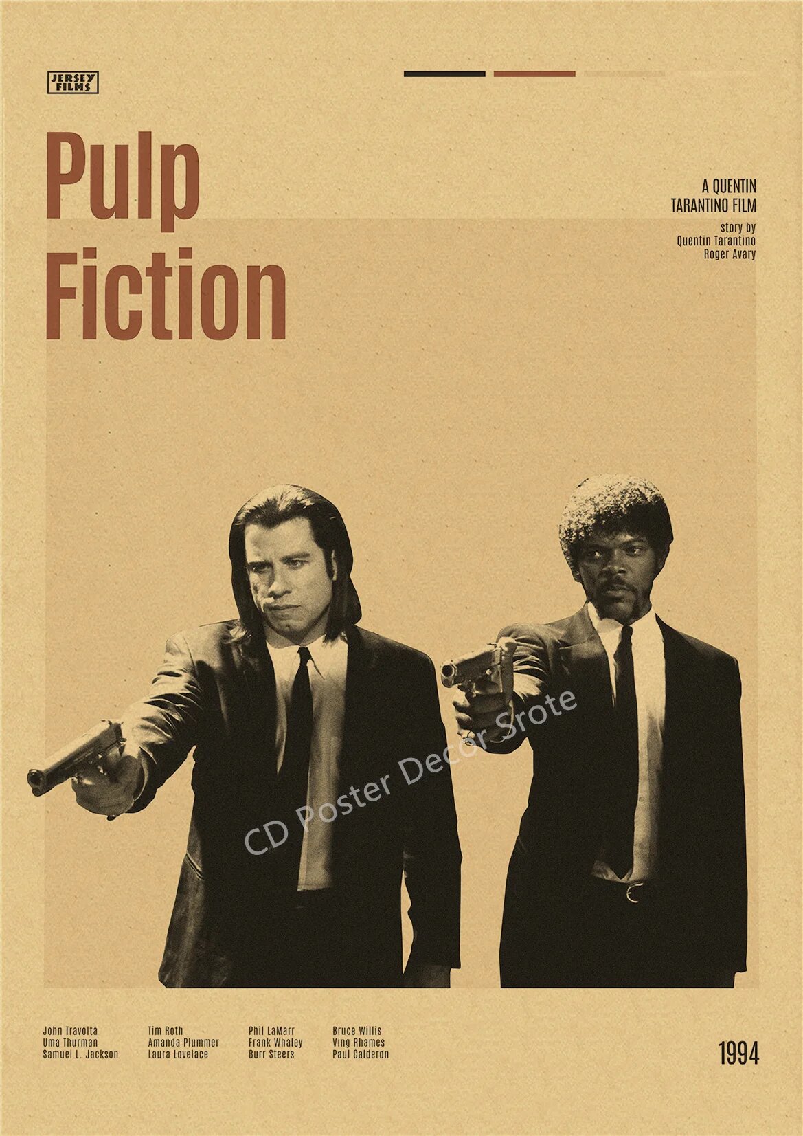 Классический кинопостер на крафтовой бумаге А4/А3 Черный, 52, A3