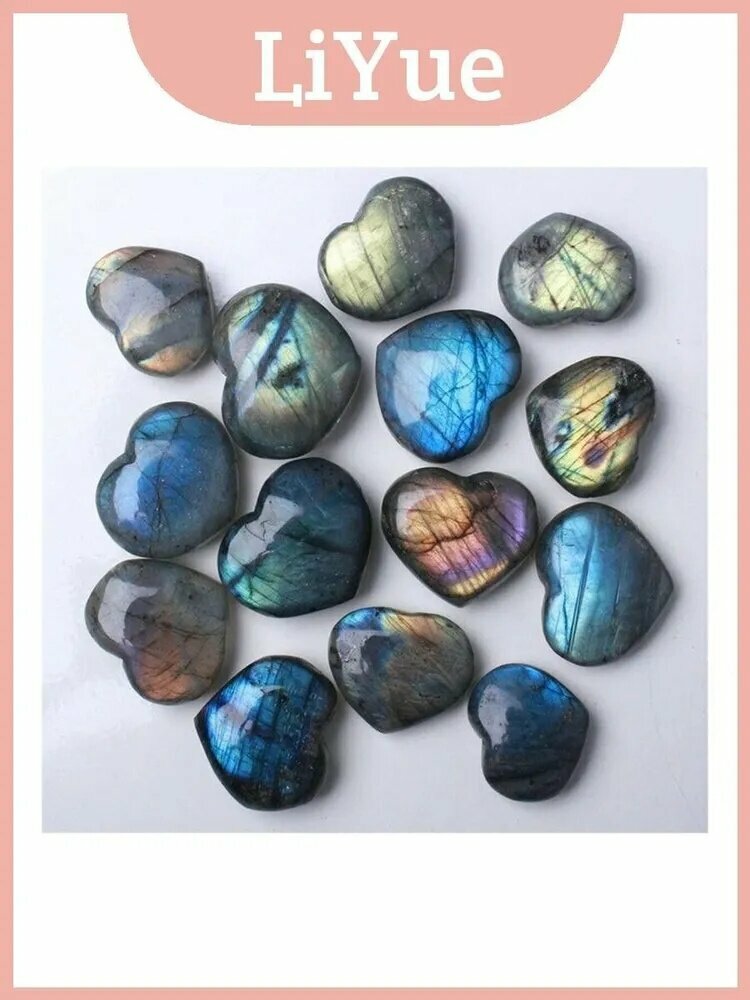 Мадагаскарский кварц лабрадорит натуральный кристалл подвеска в форме сердца с уникальными узорами для декора, 3-4 см