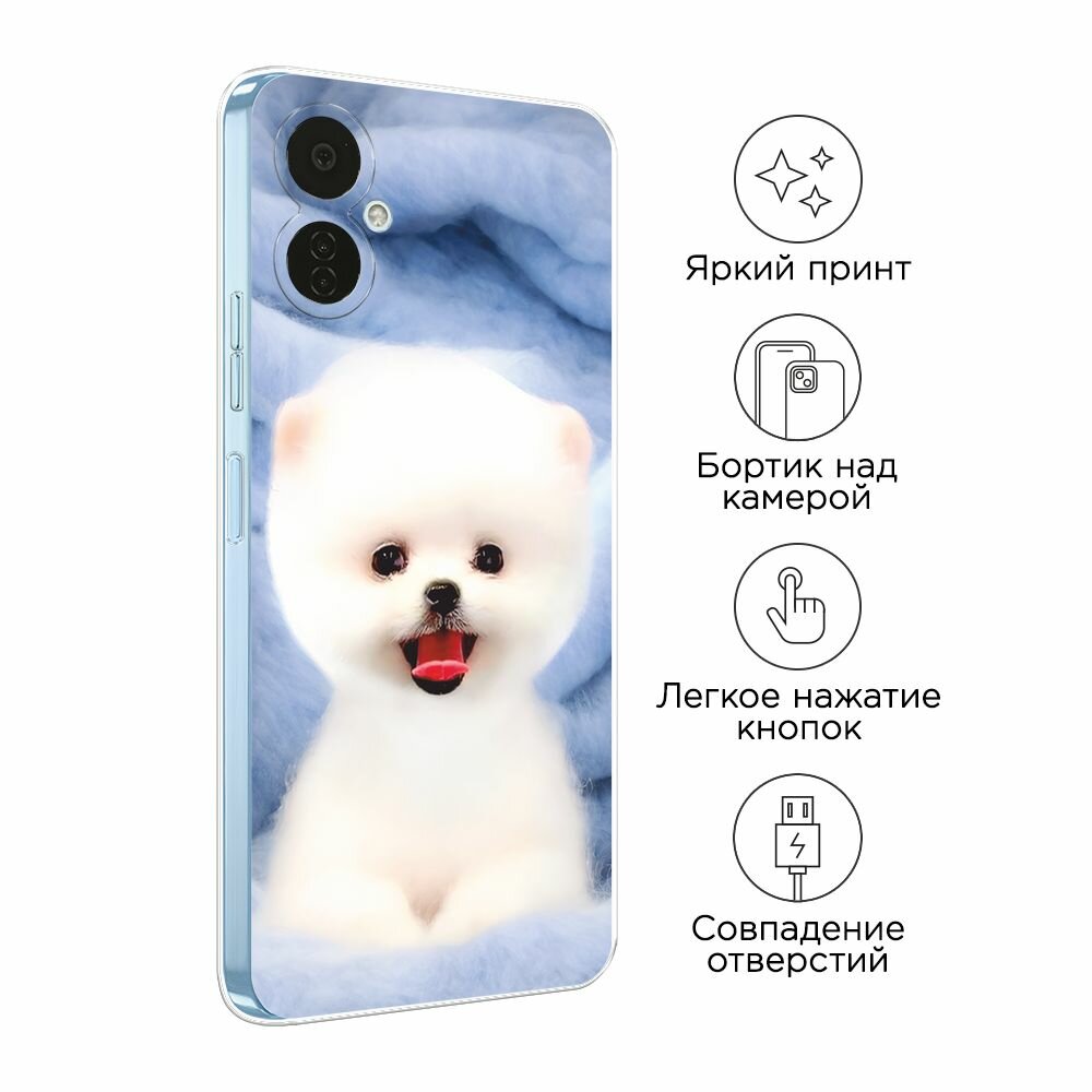 Чехол на Tecno Camon 19 Neo / Техно Камон 19 Нео с принтом Белый пёсик — фото 1