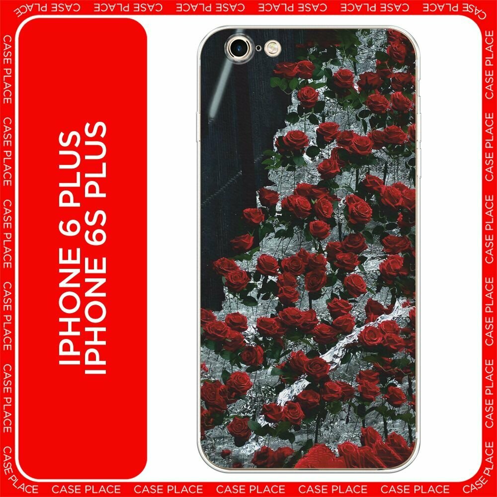Чехол на Apple iPhone 6 Plus/6S Plus / Айфон 6 Плюс/Айфон 6С Плюс с принтом Цветущие алые розы