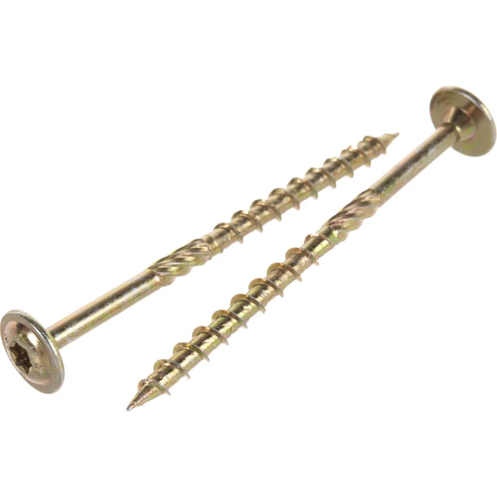 Rusconnect CT 06090 Шуруп с/нарез. д/дерева, прессшайба 6х90 100 шт. Желтый цинк 320609