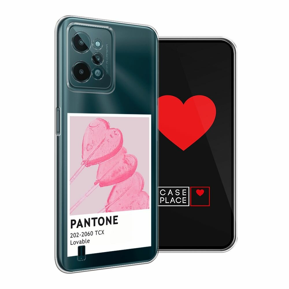 Чехол на Realme C31 / Реалми C31 с принтом "Pantone Lovable 2 - 14 февраля", прозрачный — фото 1