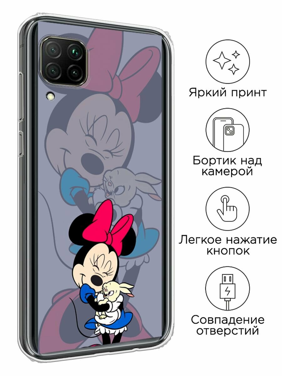 Чехол на Honor 30S Global/Huawei P40 Lite 5G/Nova 7 SE / Хонор 30S с принтом "Минни с кроликом" — фото 1