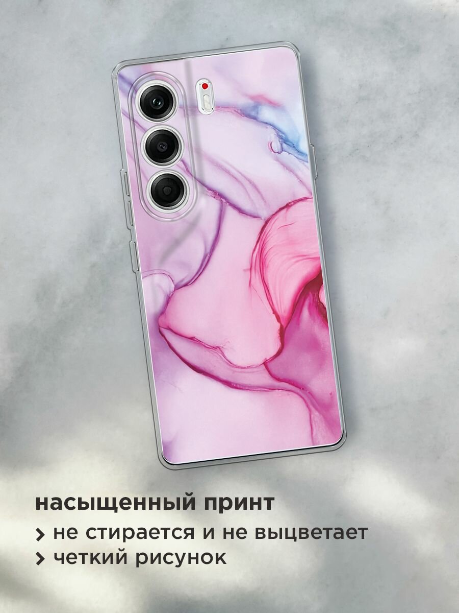 Чехол на Tecno Camon 40 Pro 5G / Текно Камон 40 Про 5G с принтом "Розовые мраморные разводы" — фото 1