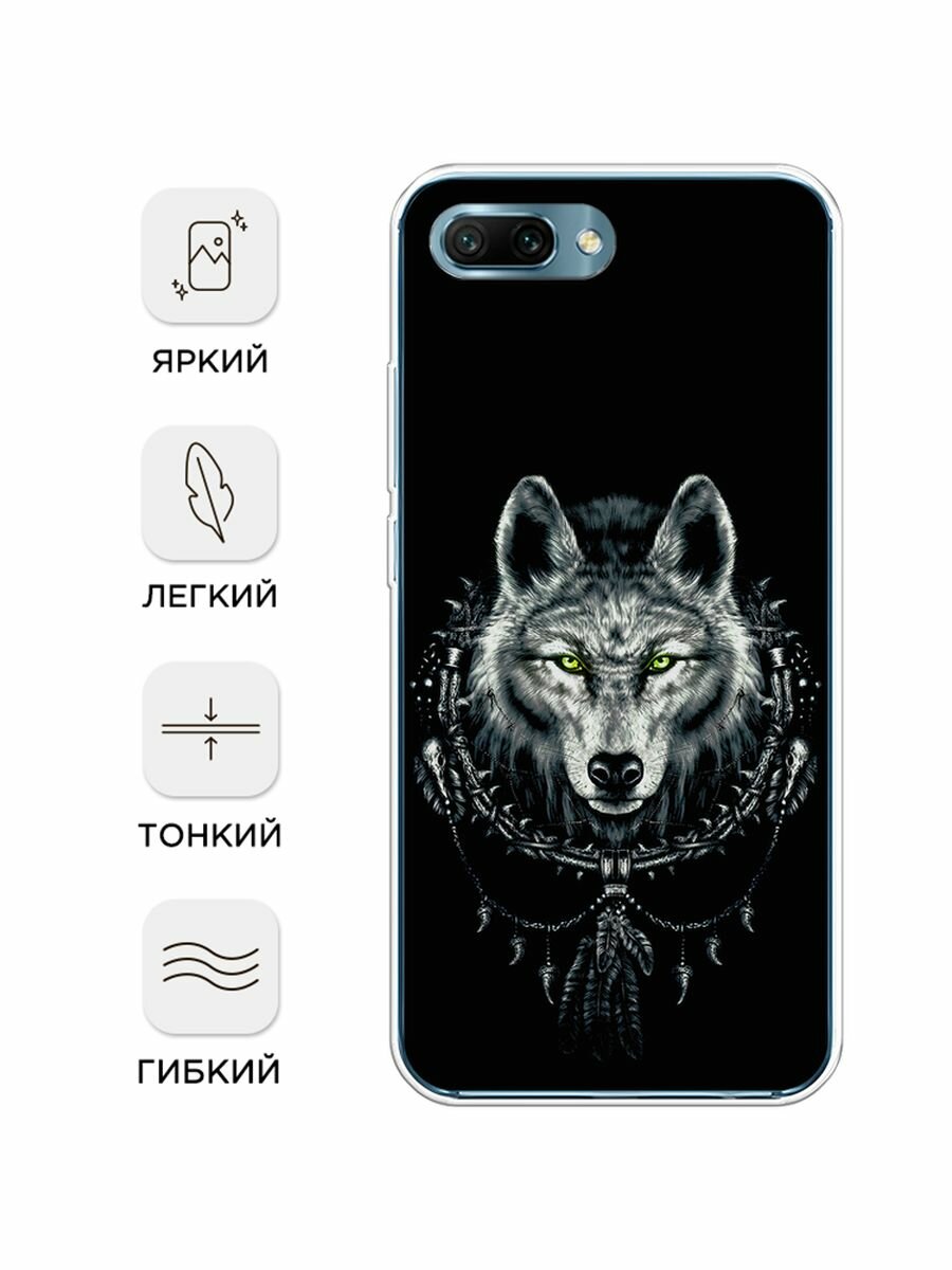 Силиконовый чехол на Honor 10 / Хонор 10 с принтом "Волк оберег" — фото 1