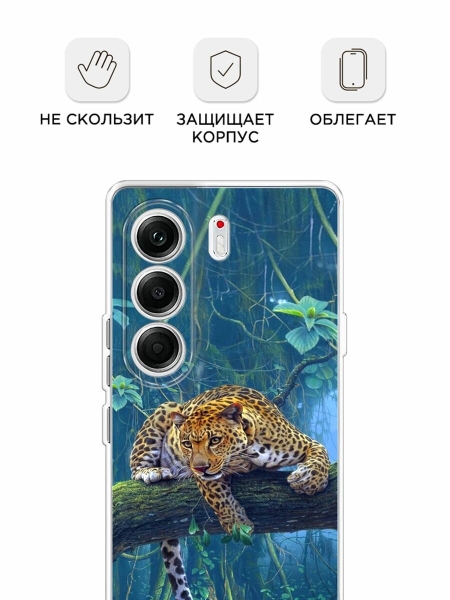 Чехол на Tecno Camon 40 Pro / Текно Камон 40 Про с принтом "Леопард охотник" — фото 1