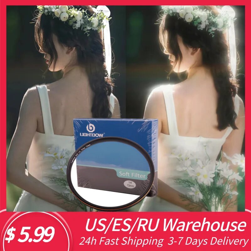 Lightdow 1/4 белый туманный фильтр для объективов Canon Nikon Sony 58 мм