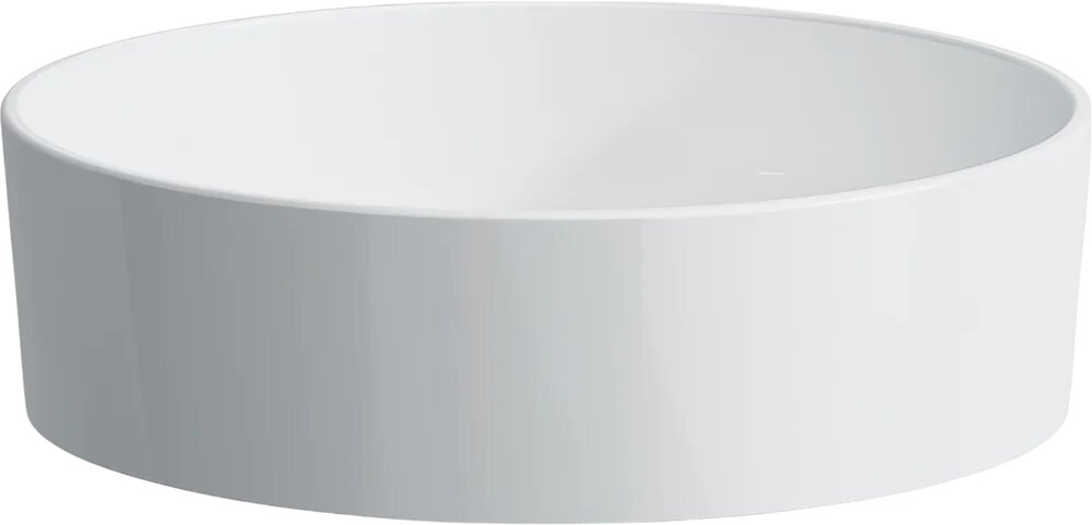 Накладная раковина Laufen Kartell by Laufen 8.1233.1.000.112.1 42 накладная, без отверстия под смеситель, фарфоровая, с донным клапаном, круглая, раковина для ванной, белая