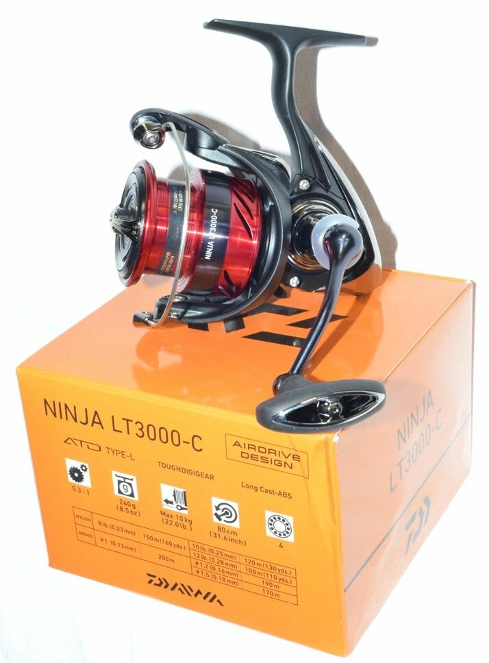 Катушка Daiwa Ninja 23 LT, безынерционная, металл, ABS пластик, 4 подшипника