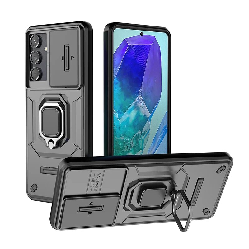 Чехол с кольцом для Samsung Galaxy M17 M56 M55 M15 F15 M34 5G, черный