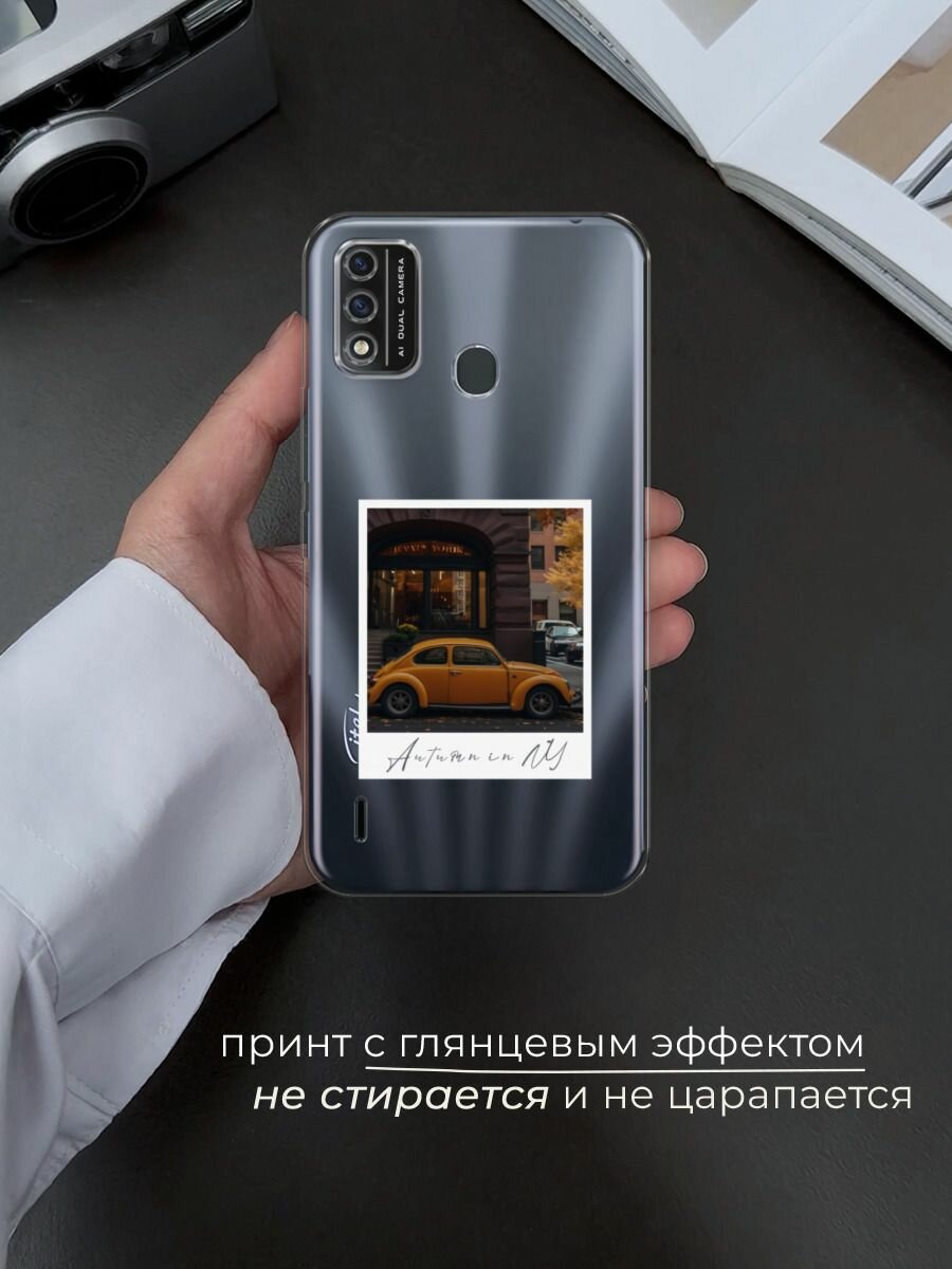 Силиконовый чехол на Itel A48 / Ител А48 с принтом Осенний палароид — фото 1