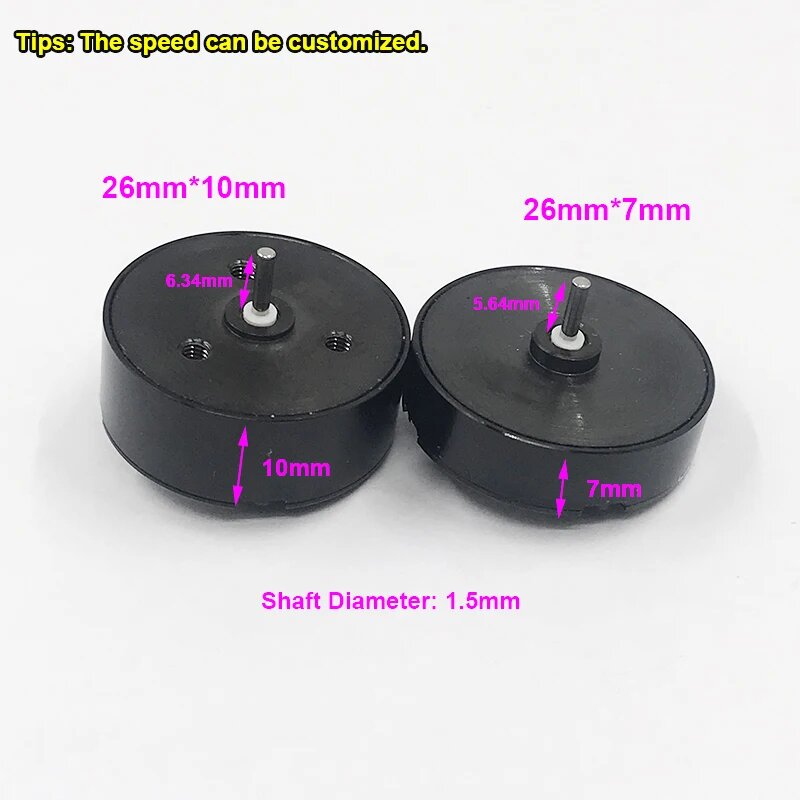 1 шт, большой бессердечный двигатель 26 мм * 7 мм/26 мм * 10 мм, 12 В постоянного тока, 9000 об/мин/11500 об/мин, высокая скорость для тату-машины, настраиваемая скорость 2607 2610
