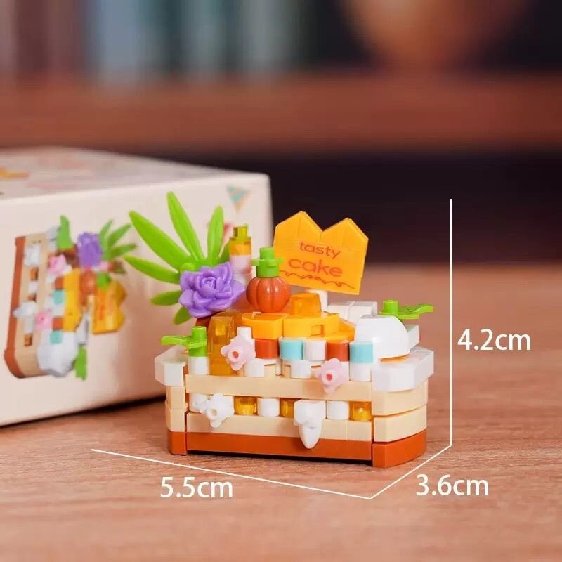 Набор для самостоятельного изготовления торта на день рождения из микрочастиц, совместимый с LEGO, игрушка для мальчиков и девочек.