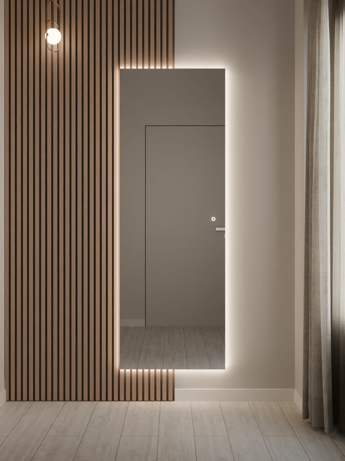 Зеркало 180х60 см CLOUD MIRROR настенное без рамы интерьерное с подсветкой сенсорное