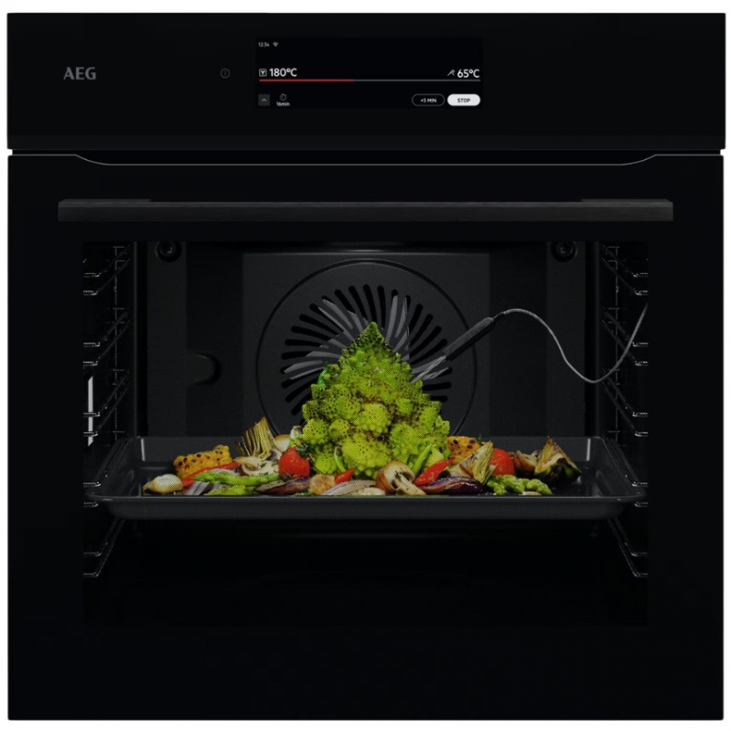 Духовой шкаф электрический AEG NBT9P831AB, пиролиз, термощуп, TFT дисплей, черный (Германия)