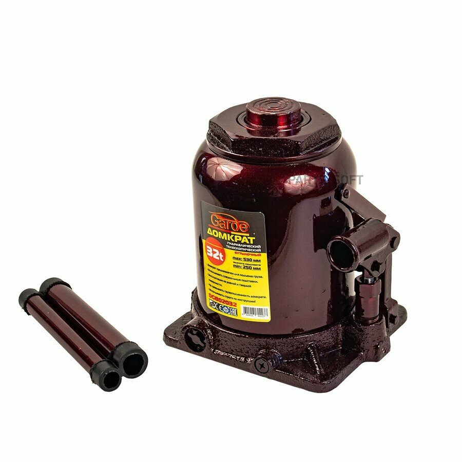 Домкрат гидравлический 32т garde бутылочный 250-53 от официального дистрибьютора, GARDE, артикул DGB02032