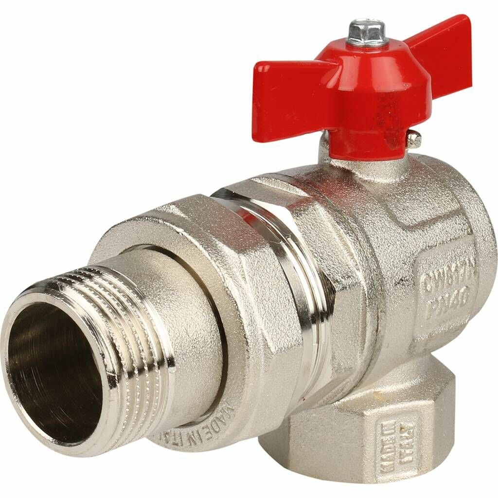 Кран шаровой Itap IDEAL 298 1" угловой с накидной гайкой полнопроходной (бабочка)