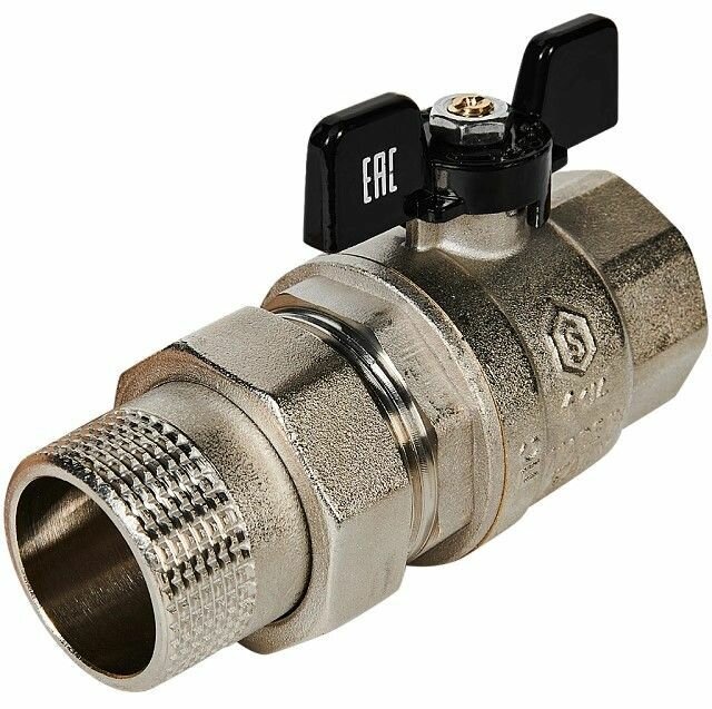 Кран шаровой STOUT полнопроходной с американкой ВР/НР ручка бабочка 1 1/4 SVB-0007-200032