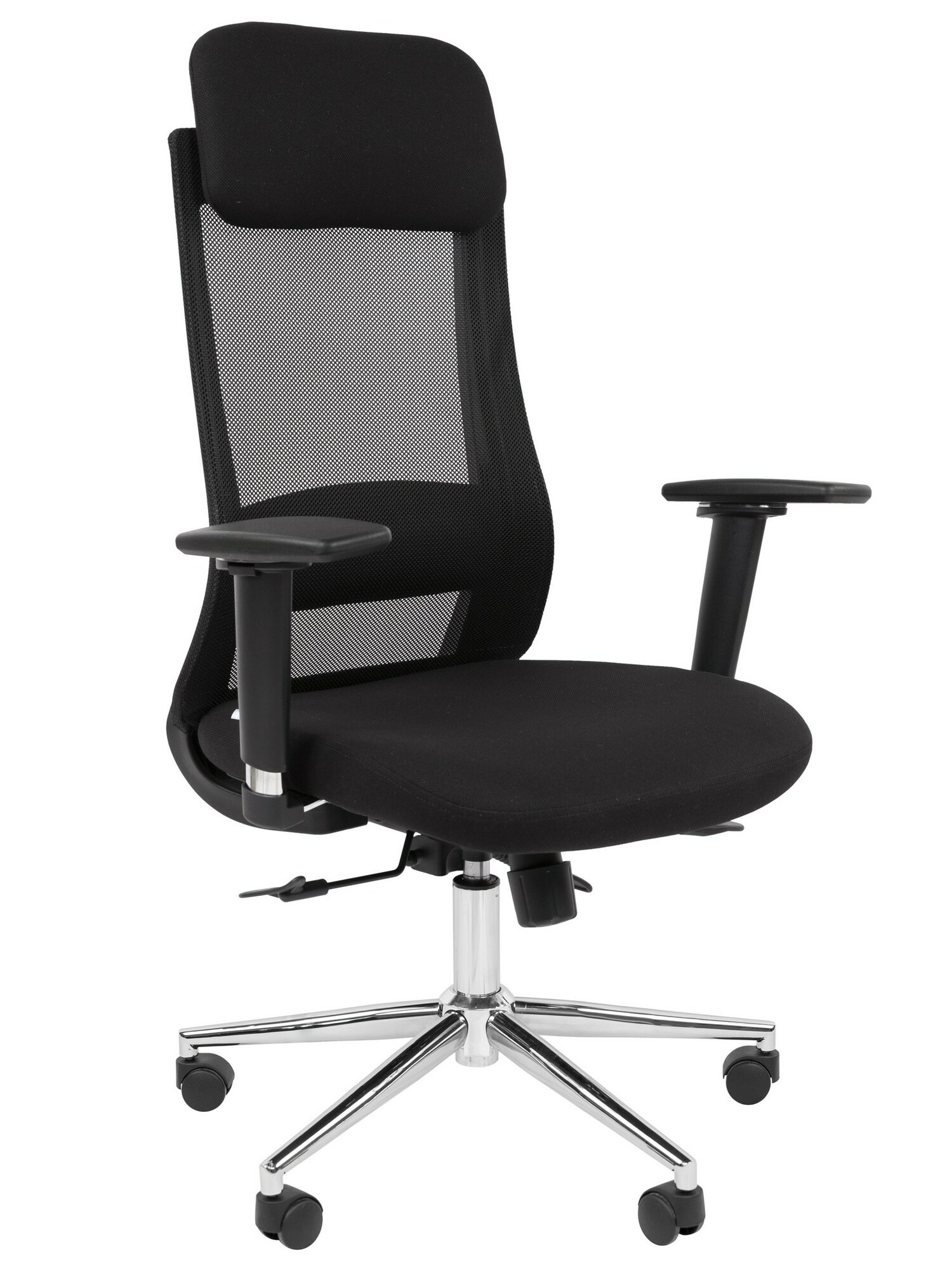 Компьютерное кресло CHAIRMAN 500 LUX черный ткань/сетка регулируемым подголовником и поясничным упором для руководителя