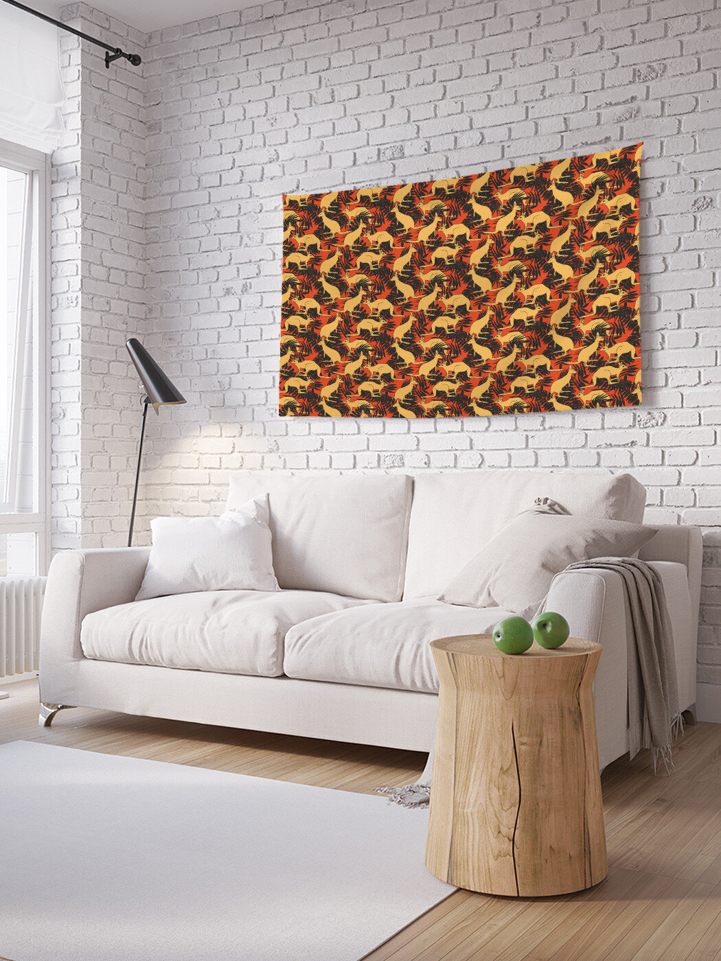 Горизонтальное фотопанно на стену "Кенгуру в кустах", 150x200 см