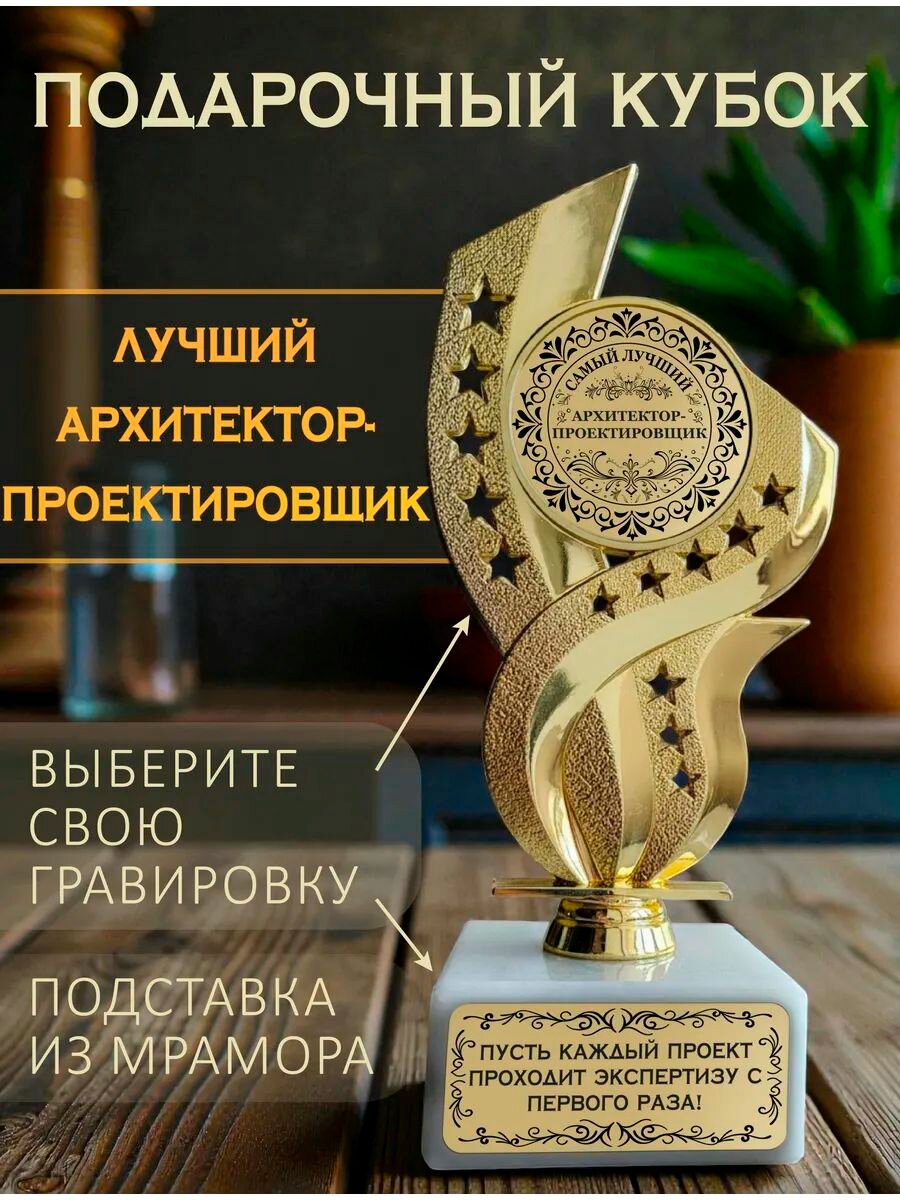 Лучший архитектор-проектировщик кубок подарочный