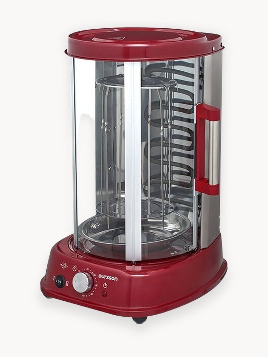 Печь-гриль Oursson VR1522B/DC, вертикальная, 1500Вт, сталь, 21л, 33,4x28,2x44,6см, красный