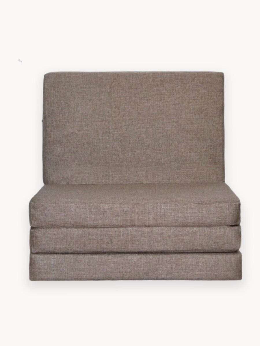 Бескаркасный диван, матрас, постельное белье, коричневый, размер M, 50*40*80см