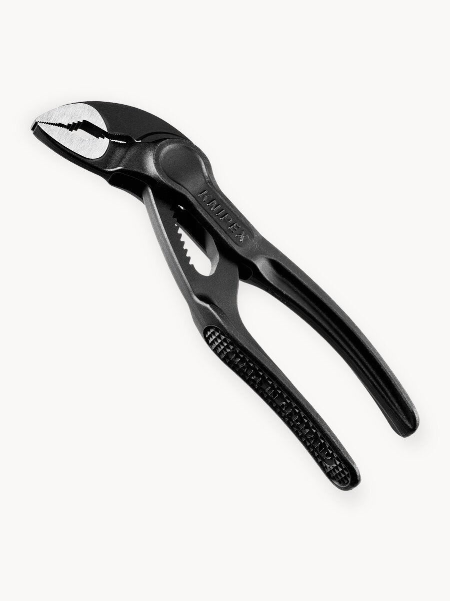 Клещи переставные KNIPEX COBRA XS, зев 28 мм, длина 100 мм, фосфатированные KN-8700100