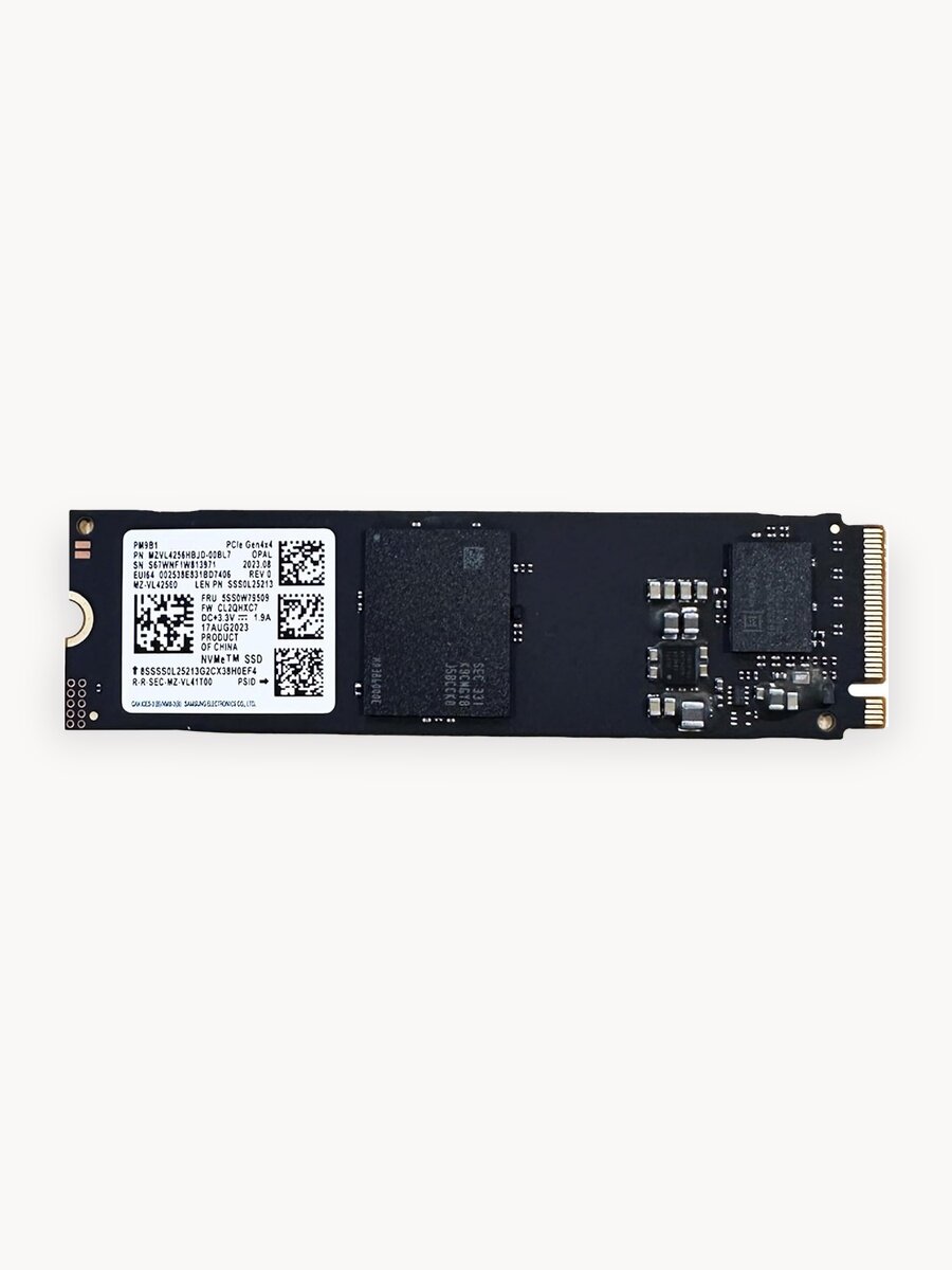 Накопитель SSD Samsung 512 ГБ M.2 PM9B1, PCIe Gen 4.0 x4, NVMe (чтение - 3600 Мб/с, запись - 2600 Мб/с), OEM
