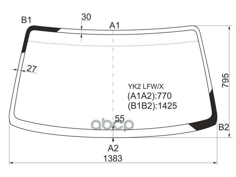 Стекло лобовое Chevrolet MW 03-10 / Suzuki Wagon R 98-03 XYG арт. YK2 LFW/X