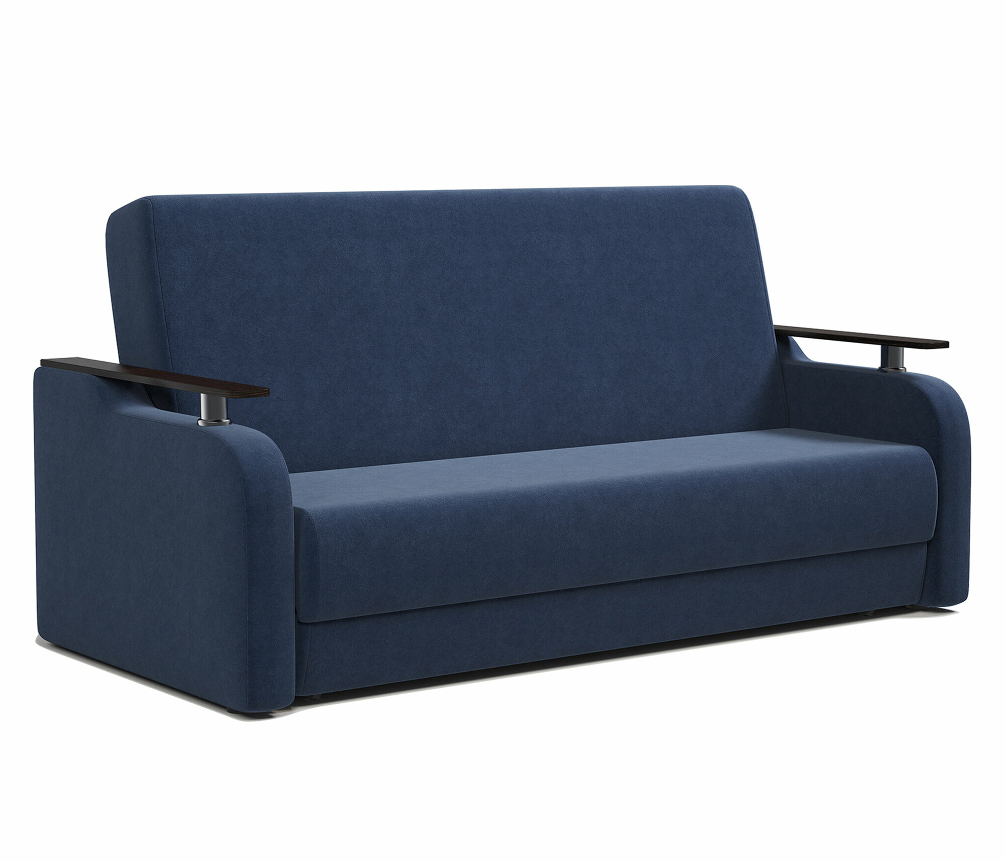 Диван-книжка Грант Д 140х190 см, раскладной, с подлокотниками, велюр Ультра миднайт