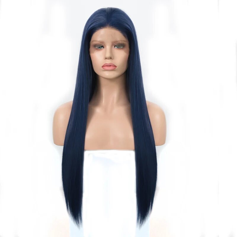 Синтетический парик Бернардо темно-синий 26 дюймов 22 дюйма, Straight Wig