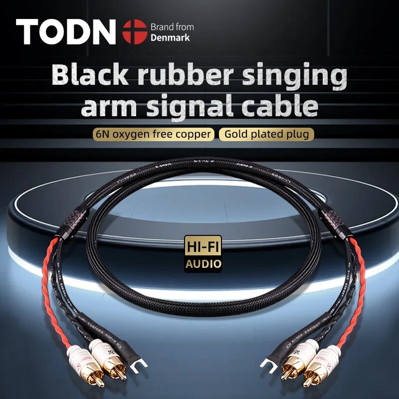 Аудиокабель TODN 2RCA с заземляющим проводом 3m