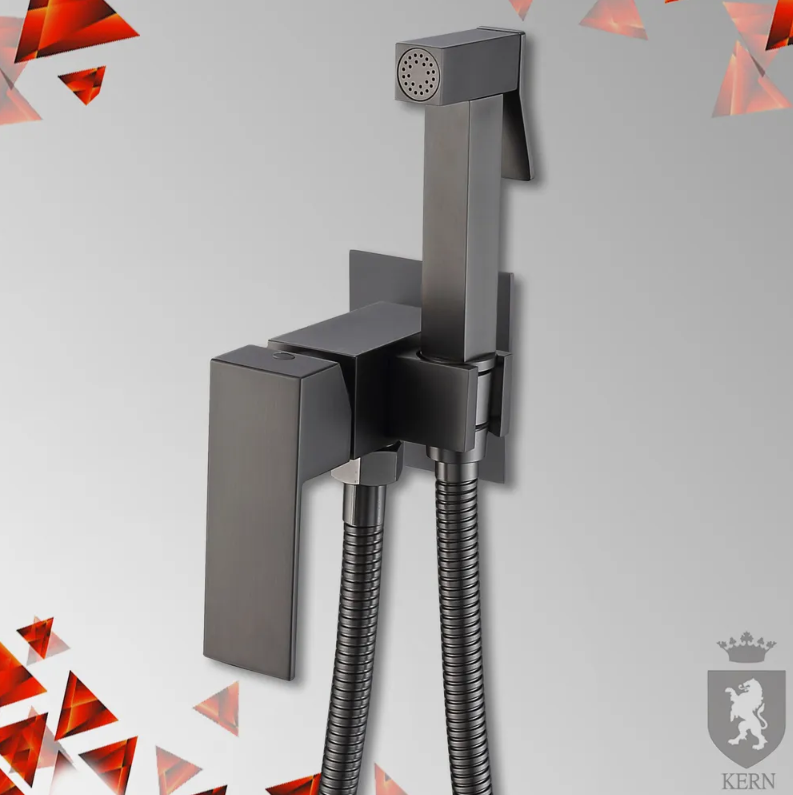 Смеситель встраиваемый для биде KERN 4046 вороненая сталь