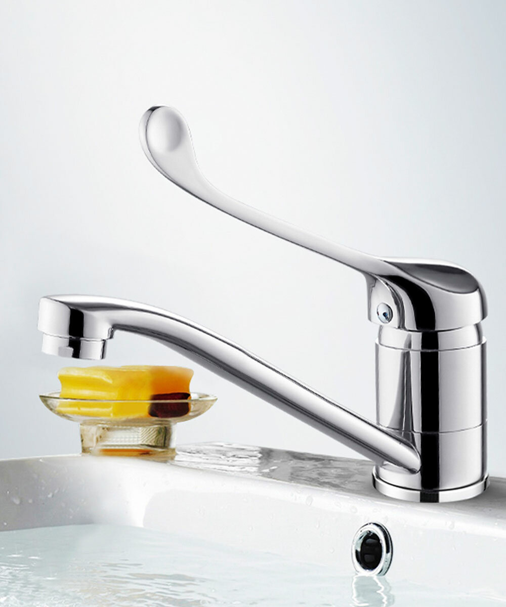 Cмеситель для раковины с локтевой (хирургической) ручкой HANSEN H45015 Хром