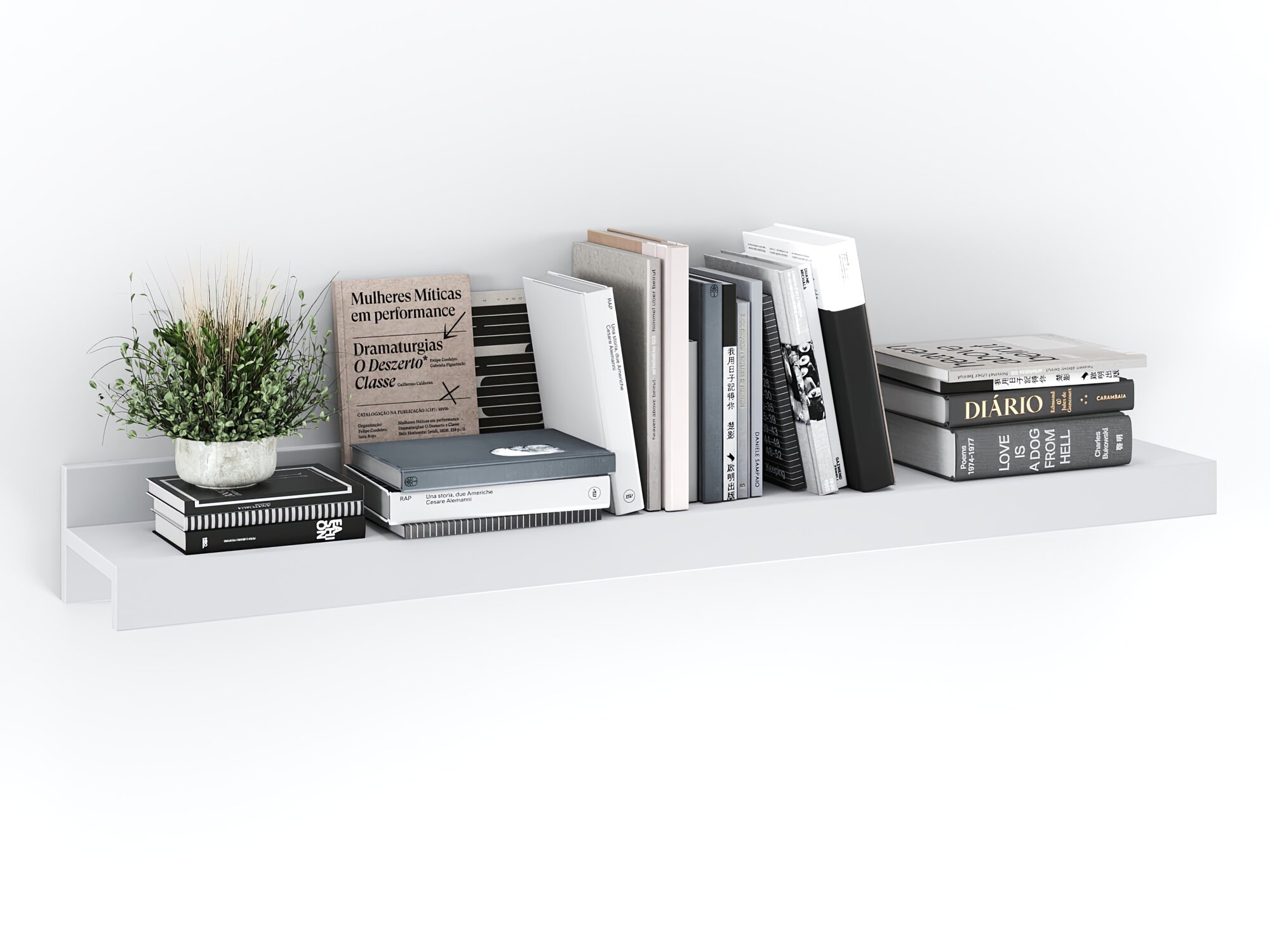 Полка навесная, настенная, для офиса, для детской Есэндвич Лаворо, 100х20х13 см (Белый)