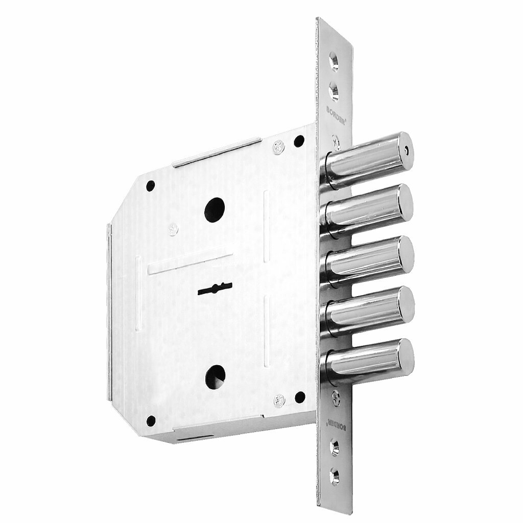 Замок врезной Border 72204-ЗВ8-6КП5 сувальдный, без ручки, 5 ключей, стальной, Россия