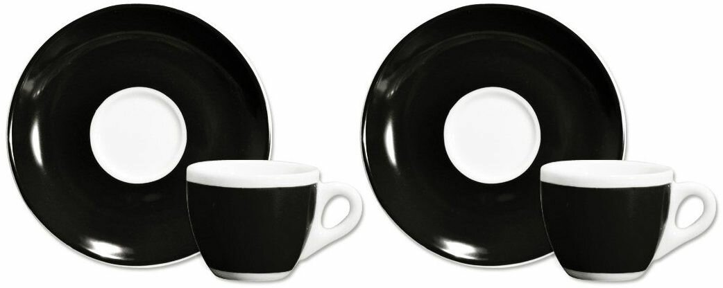 Комплект из 2-х кофейных пар для эспрессо Verona Millecolori, 75 мл, цвет черный, Ancap, Италия