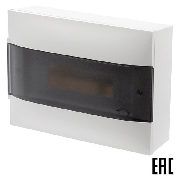 Бокс Legrand 135611 PractiboxS навесной 12 мод. IP40 темная прозр. дверь, с клеммником N/PE