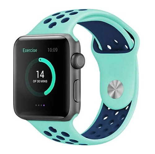 Силиконовый перфорированный ремешок METROBAS для Apple Watch 42/44 mm, мятный
