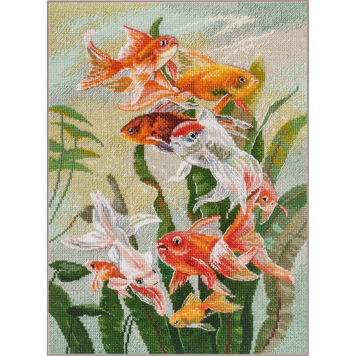 Набор для вышивания крестиком Овен 'Золотой танец', 22*32 см, на белой канве