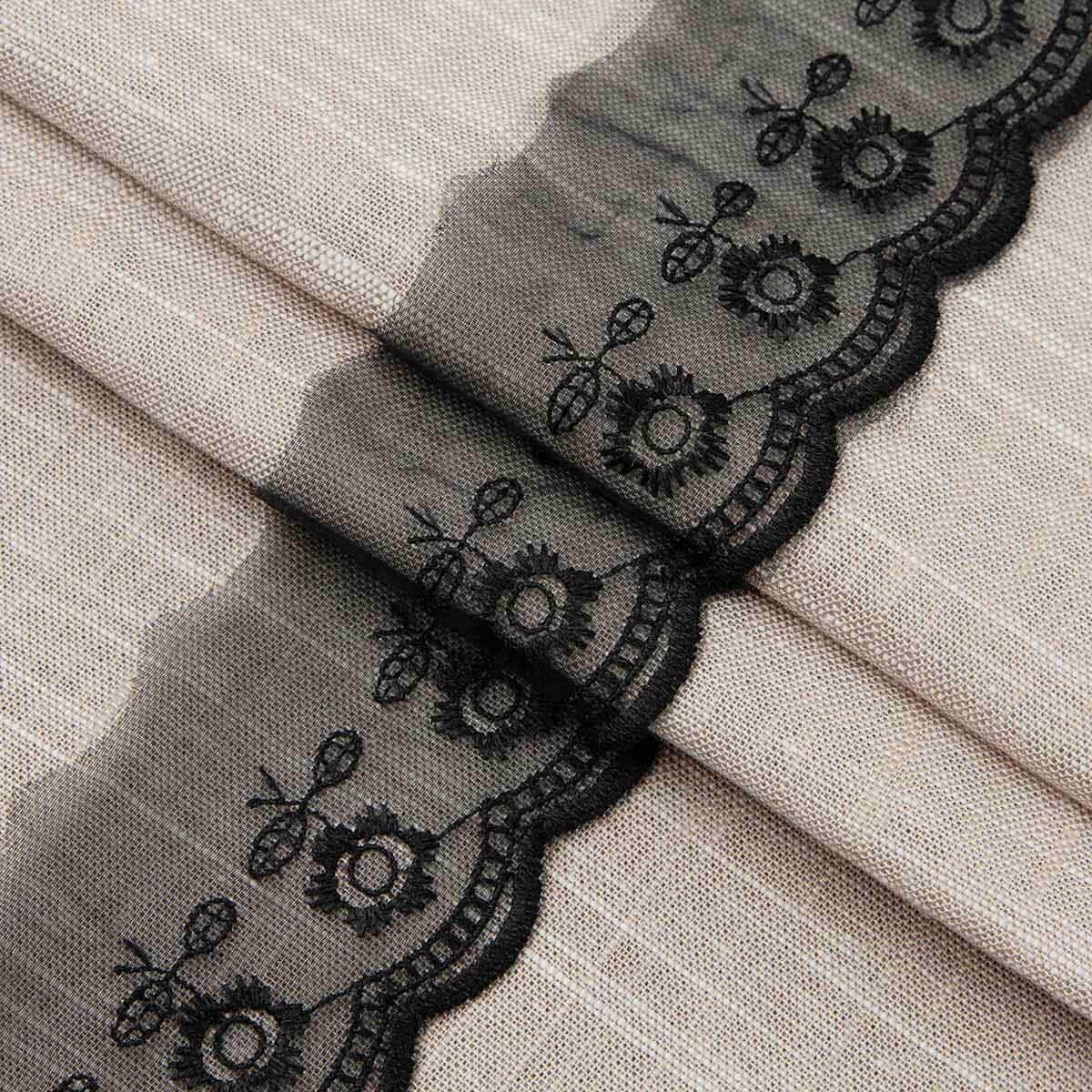 Кружево капроновое для шитья и рукоделия Айрис, 0574-2013, 5,3см*13,71м (черный)