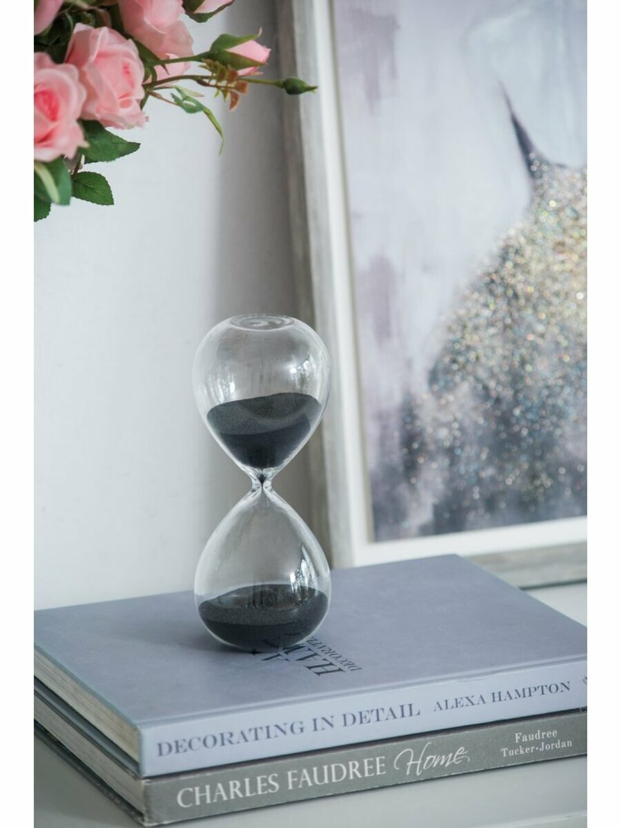 73221-BLAC Декоративное изделие Песочные часы (30 минут) 8x8x20см, Glasar